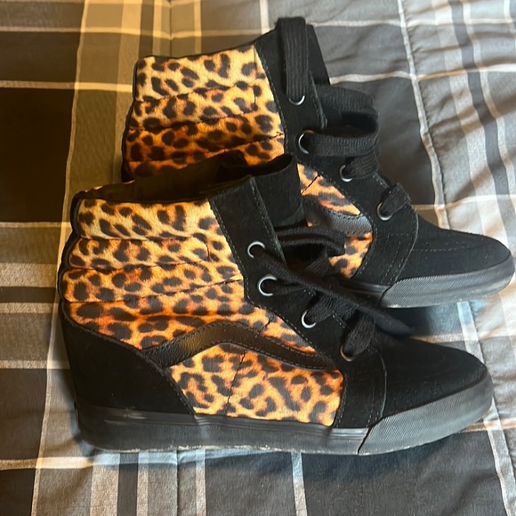 Vans | Shoes | Vans Wedge Leopard Sneakers Womens | Poshmark